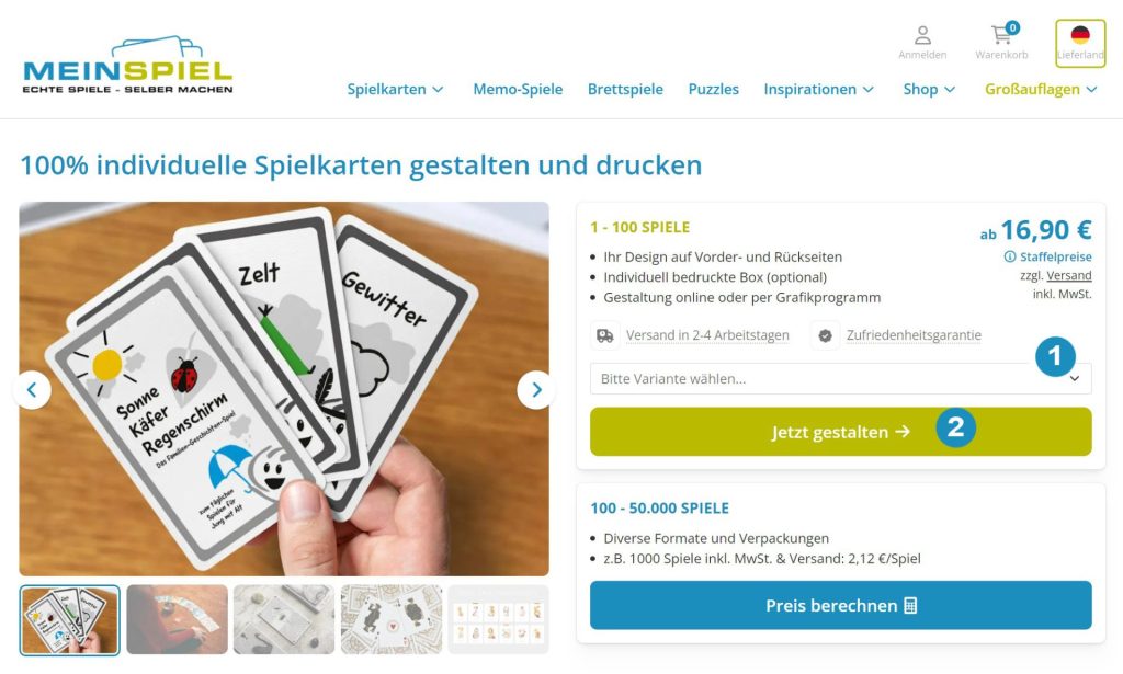Bildkarten gestalten und drucken - MeinSpiel.de