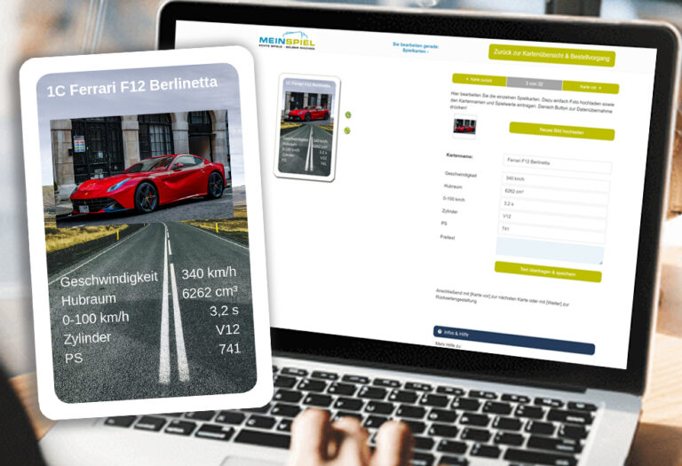 Auto-Quartett selbst gestalten und drucken - MeinSpiel.de