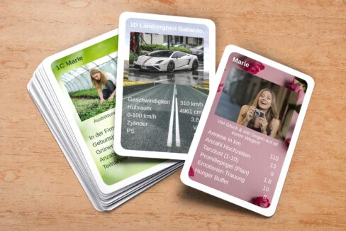 Quartett-Karten mit eigenen Fotos gestalten und drucken