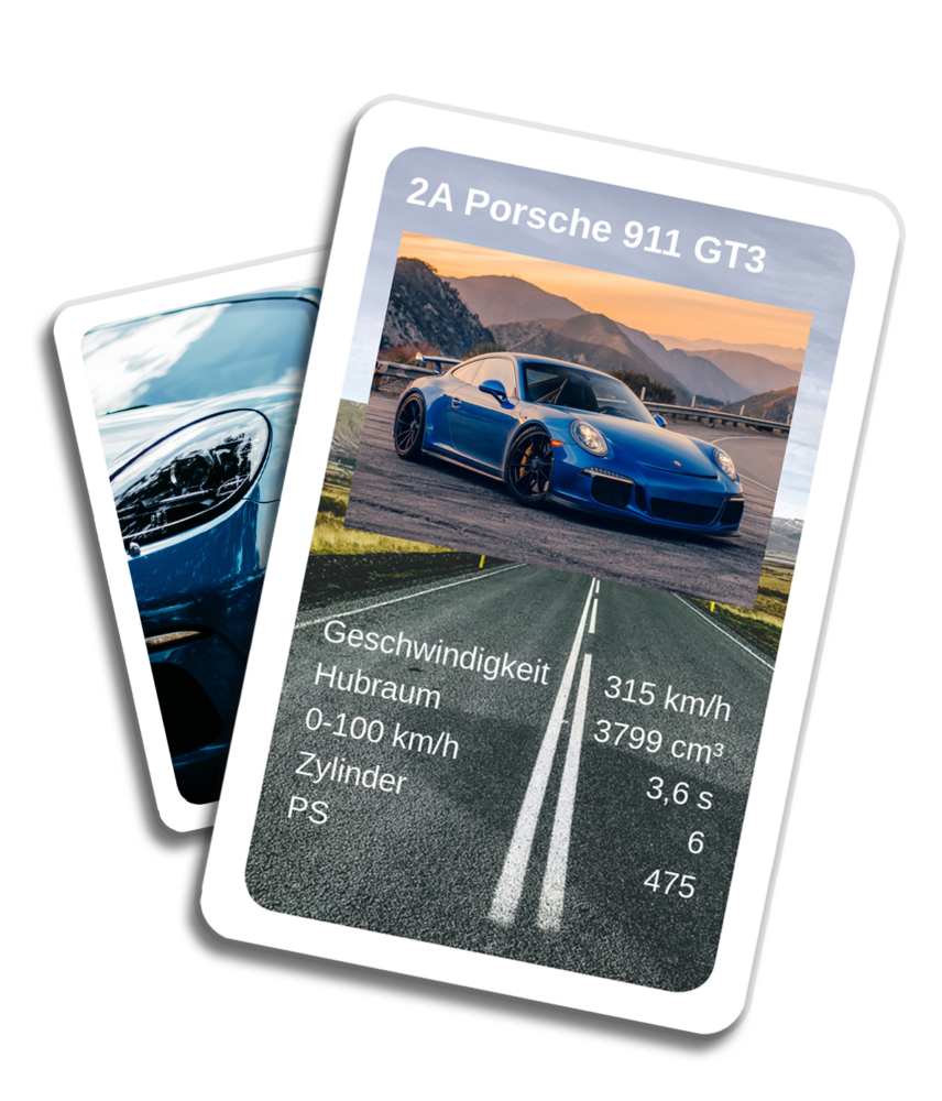 Auto-Quartett gestalten und drucken - MeinSpiel.de